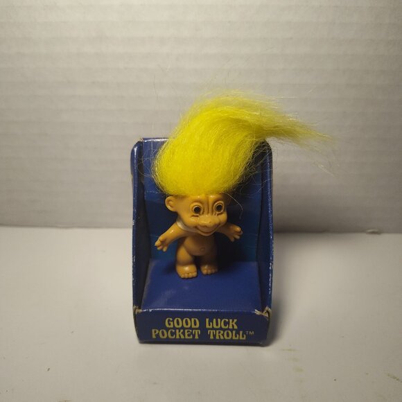 Toys | Russ 3 Good Luck Pocket Troll Doll Yellow Hair Vintage 9s Brand ...